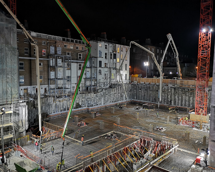 Impressive concrete pour at Project Fitzwilliam - Strata Project Solutions